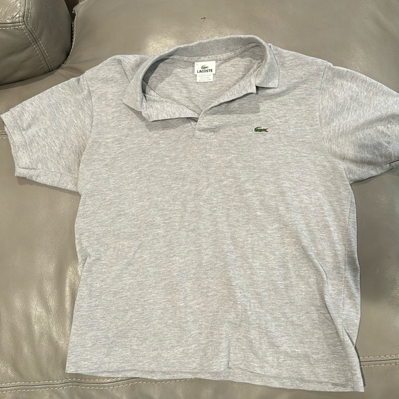 Lacoste | Shirts | Lacoste Classic Short Sleeve Signature Gray Polo ...